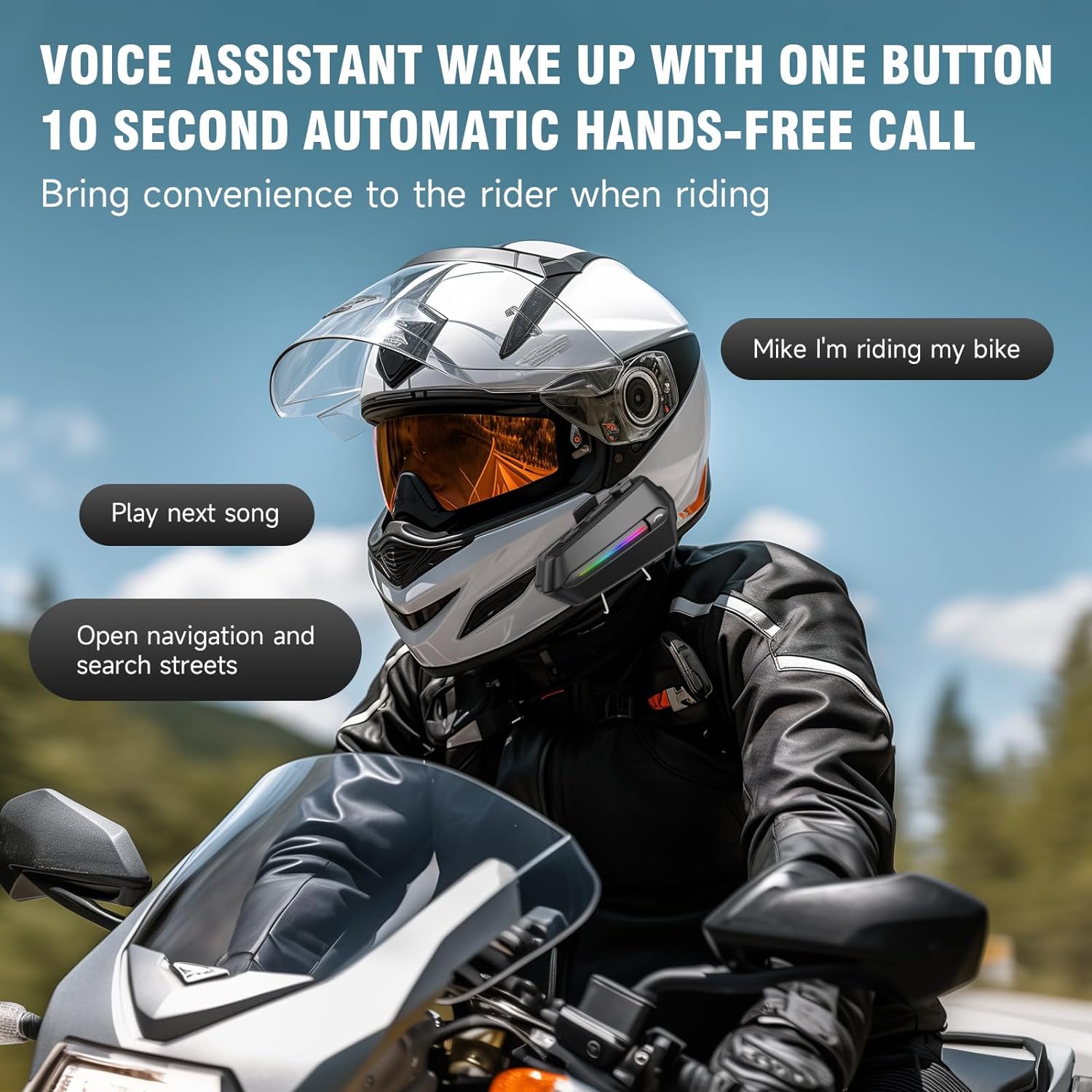 EDYELL C5S Motorcycle Helmet Bluetooth Headset, 40Hrs Playtime, IP67 ...