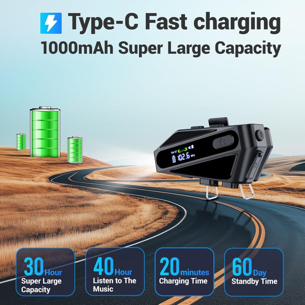 EDYELL C6 Motorcycle Bluetooth Intercom Headset|FM Radio Smart LED ...