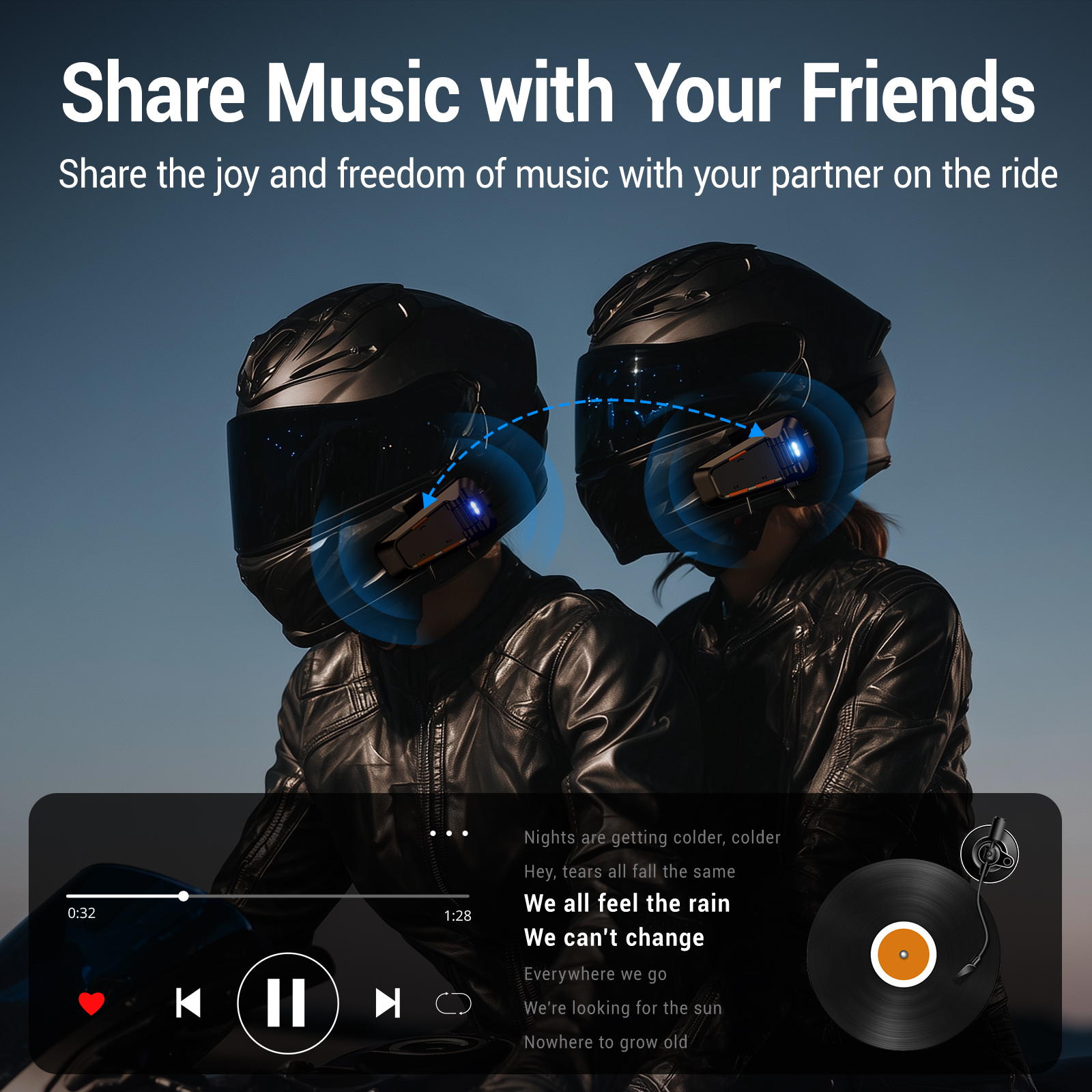 EDYELL Motorcycle Helmet Bluetooth Headset,C2 Motorcycle Helmet ...